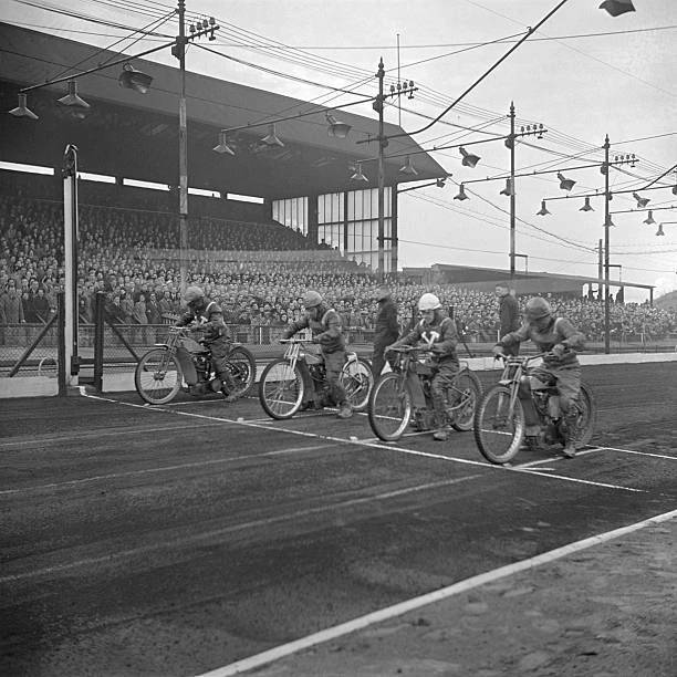 SPEEDWAY NEW CROSS Stadium The start of a race at New Cross speedw- Old ...