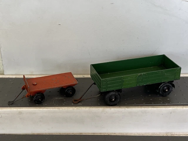 DINKY SUPER TOYS Large Trailer & Small Railway/Farm Trailer..Fair to ...