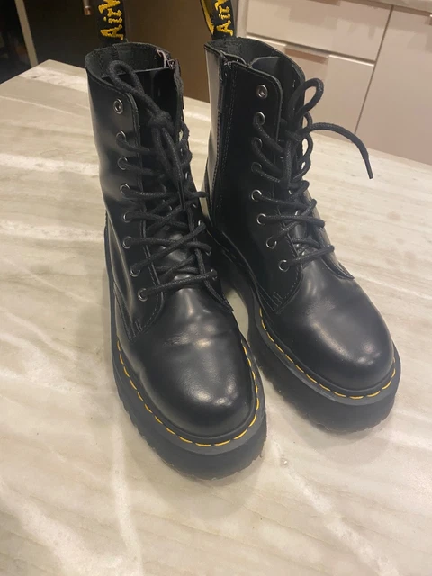 MEN'S UK 7 US 8 Doc Dr. Martens Jadon Black Leather Platform Boots Lace ...