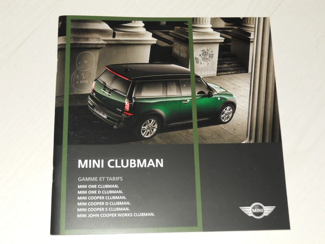MINI CLUBMAN BROCHURE catalogue One / Cooper / Cooper S et D - édition ...