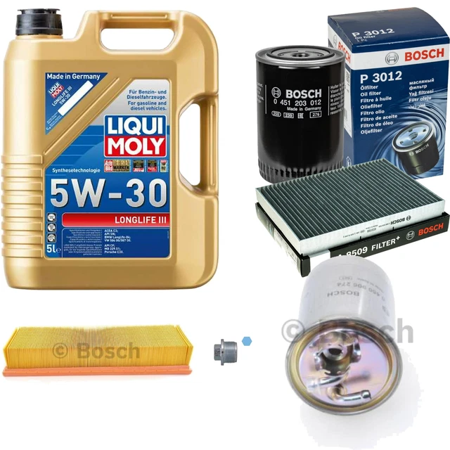 BOSCH INSPECTION SET 5 L Liqui Moly Longue Durée De Vie 3 5W-30 pour VW Caddy EUR 148,74 ...