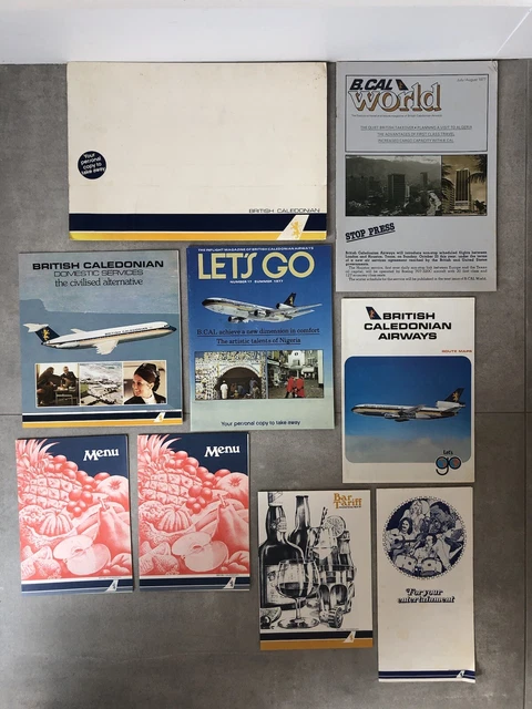 BRITISH CALEDONIAN AIRWAYS 77 inflight Folder,Brochure,Bar Tariff,Menu ...