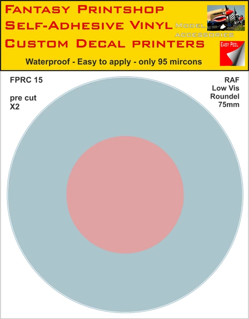 RAF ROUNDELS TWIN Packs Vinyl Sticker Decals Type Low Vis Roundel 75 ...