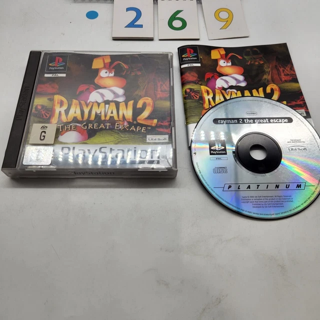 RAYMAN 2 II The Great Escape PS1 Playstation 1 Game + Manual PAL b269 ...