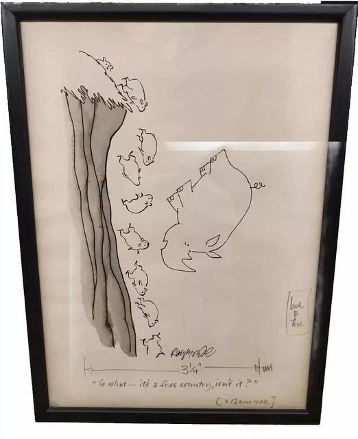 RARE SIGNED ROY Raymonde Original Hand drawn Cartoon With Pencilled ...