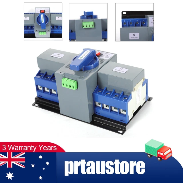 AUTOMATIC TRANSFER SWITCH 4P 63A 220V Grid to AC Generator Dual Power ...