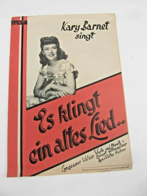 RARE OLD NOTES it sounds an old song Kary Barnet waltz R. Wittenzellner ...