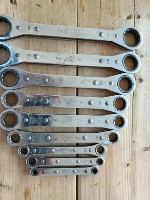 SNAP ON TOOLS 9 pieces ~Imperial 'Dogbone' Ratchet Spanner Set £104.72 ...