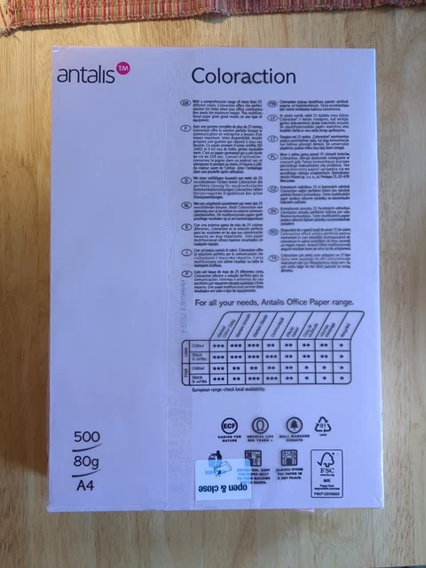 IMAGE COLORACTION A4 80gsm Copy Paper - 500 Sheets (1 Ream) Pale Pink ...