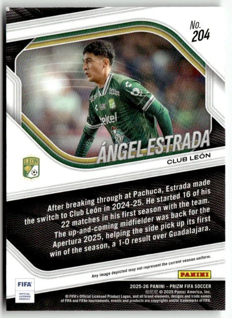 PANINI PRIZM FIFA 2025-26 N° 204 Angel Estrada Rookie Base Tarjeta EUR ...