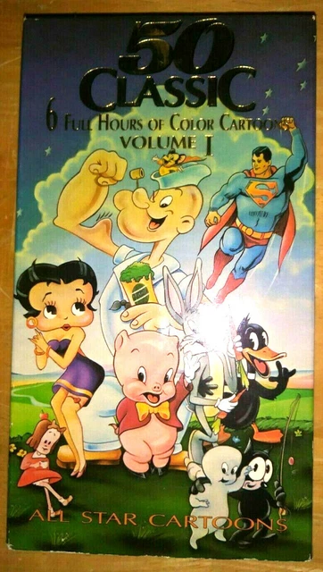VINTAGE 50 CLASSICS~6 Hours Of Color Cartoons VHS Vol 1 £13.39 ...