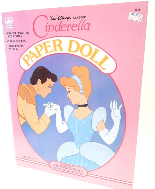 1989 GOLDEN, WALT Disney Classic CINDERELLA Paper Doll Book UNCUT No ...