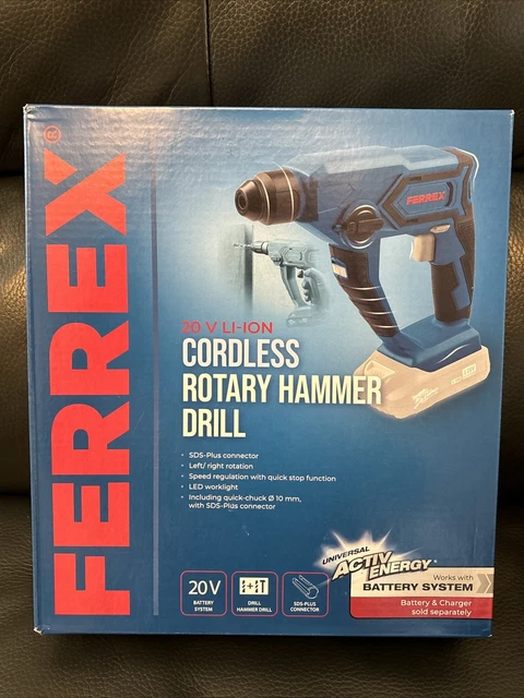 FERREX 20V LI-ION Cordless Rotary Hammer Drill With SDS-Plus Connector ...