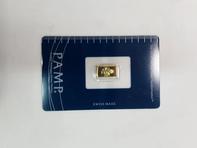 1 GRAM SOLID Gold Rosa Bar By Pamp Sealed In Certicard £104.99 ...