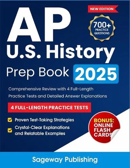 AP U.S. HISTORY Prep Book 2025: Comprehensive Review with 4 Full-Length ...