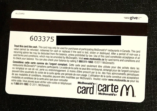 🇨🇦 CANADA 🇨🇦 2011 Mcdonalds Christmas Gift Card ——— New $6.99 - PicClick CA