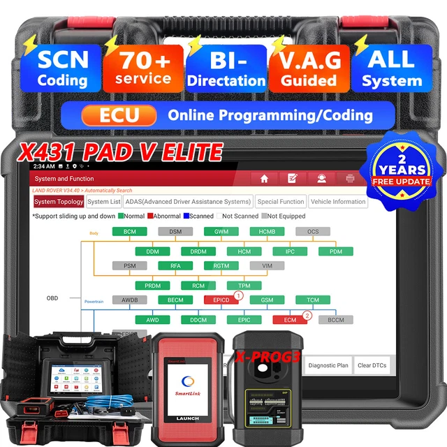 2025 LAUNCH X431 PAD VII ELITE Car Diagnostic Tool KEY ECU Advanced ...