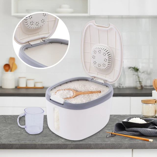 PORTABLE RICE CEREAL Container Dispenser Flour Rice Grain Storage ...