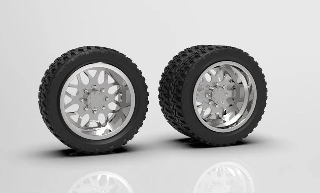 1:25 “SHRED” DUALLY 3d Printed Truck Wheel And “Standard” Tire Setup ...
