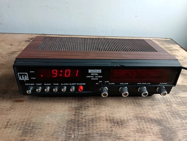 VINTAGE BINATONE ROYAL Clock Radio Fully Working £24.00 - PicClick UK