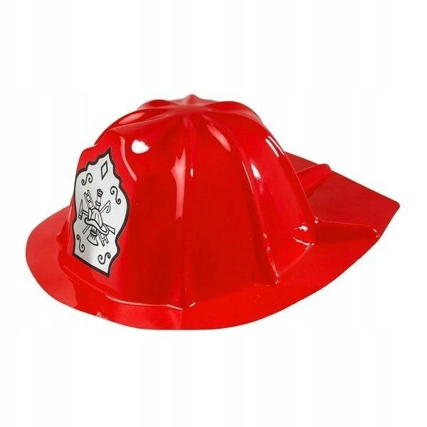KIDS FIREFIGHTER HELMET Red Plastic Fancy Dress Accessory Toy £29.99 ...
