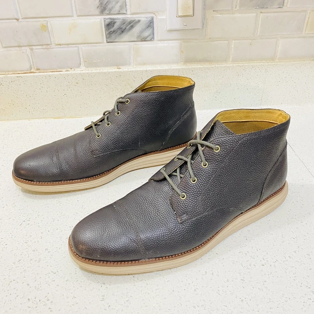 COLE HAAN CHUKKA Ankle Boots GRAND.OS Leather Lace Up C20972 Dark Brown ...