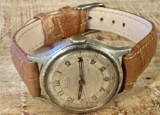 VINTAGE /AUTHENTIC SELCO Mechanical Incabloc Military Style Mens Watch ...