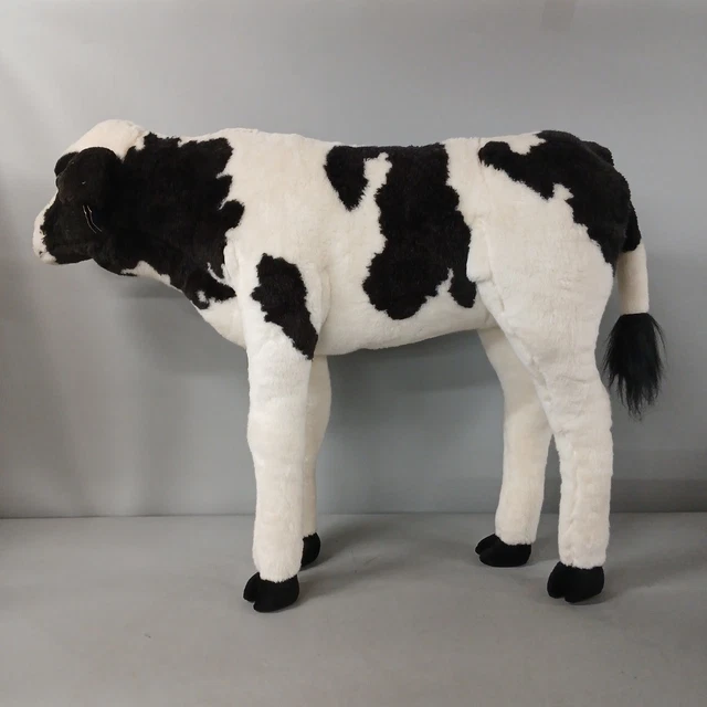 DPL CALF COW 64cm Standing Stuffed Toy Prop Black & White Farm Animal ...