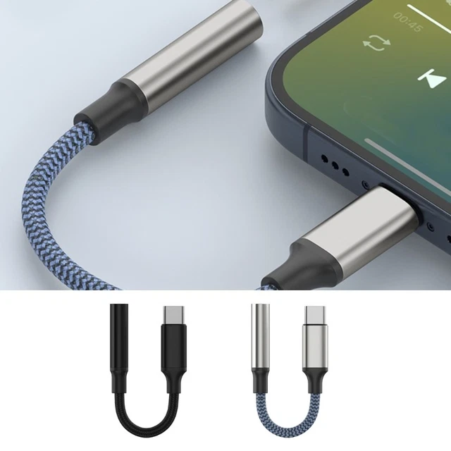 USB TYPE C to 3.5mm Jacks Headphone Adapter Auxs Sound Earphone Cable ...