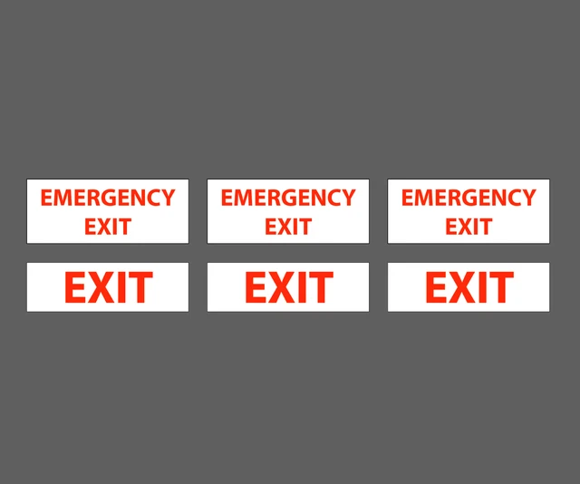 RV CAMPER MOTORHOME EMERGENCY EXIT Replacement Label Decals Red Sticker ...