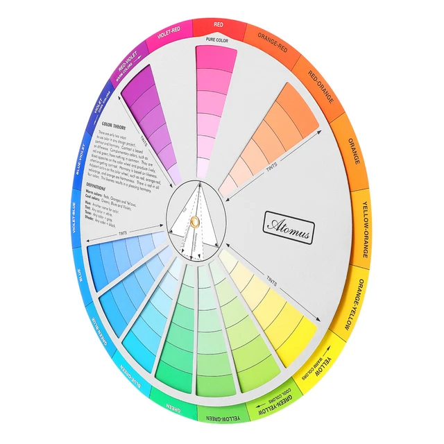 GRADIENT COLOR WHEEL Charts Artists Mixing Guide Pigment Colour Palette ...