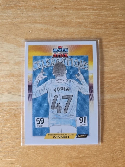 PHIL FODEN MATCH Attax 2025/2026 Rare Design Your Own Card Winner - Man ...