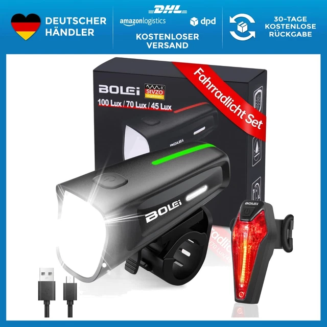 BOLEI FRONT- UND Rücklicht Set: Blendfreies Design & Wasserfestigkeit ...