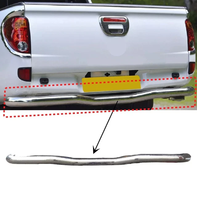 FIT MITSUBISHI L200 2005-2015 Rear Back Chrome Bumper Steps bar step ...