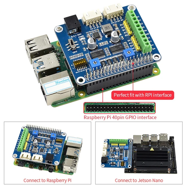 3D PRINTER STEPPER Motor HAT pour Raspberry Pi 4B/3B+/2B/B+/Zero/W/WH ...