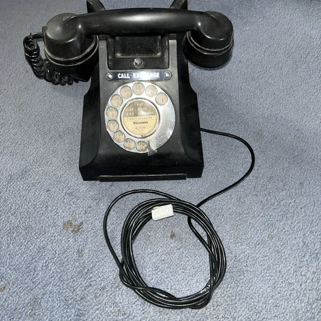 ANTIQUE BLACK BAKELITE AEP 1950s 312L Dial Telephone £9.99 - PicClick UK