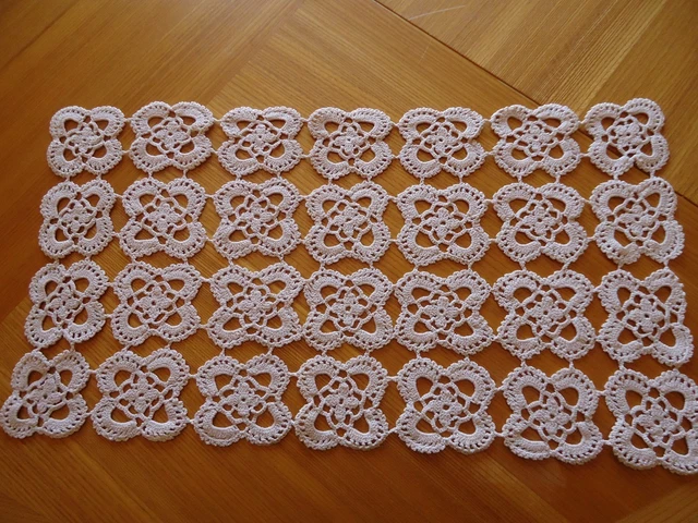 CENTRE DE TABLE Napperon. Crochet Fait Main. Bis.rectangle 53 Cm/ 29 Cm ...