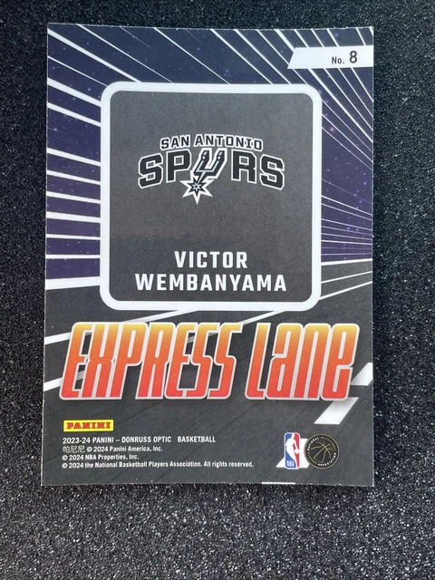 VICTOR WEMBANYAMA 2024 Donruss Optic Express Lane inserto base rookie ...