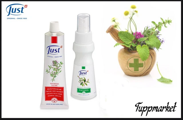 JUST SWISS HERBS Thyme Cream 60ml + Eucasol 75ml special offer £37.99 ...