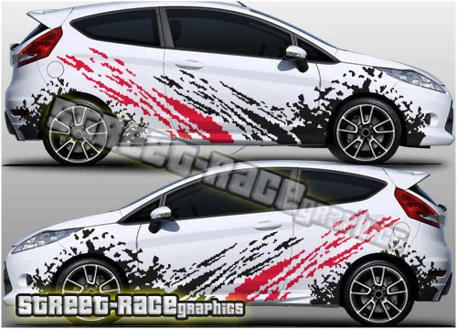 FORD FIESTA RALLY 001 splatter racing decals stickers graphics vinyl ...