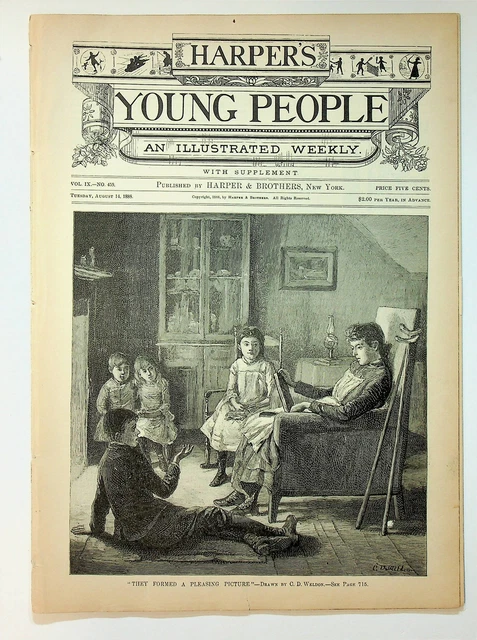 HARPER'S YOUNG PEOPLE Magazine Vol. 9 #459 VG- 3.5 1888 £28.32 ...