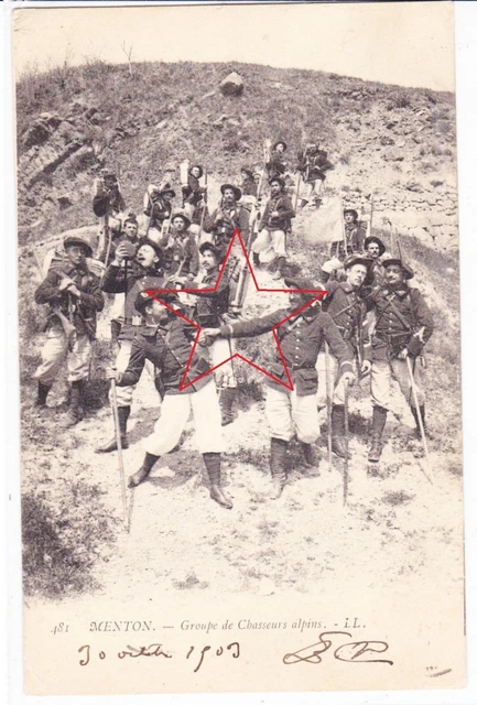 MENTON ROQUEBRUNE CAP MARTIN. Groupe du 27ème CHASSEURS ALPINS - (Vers ...