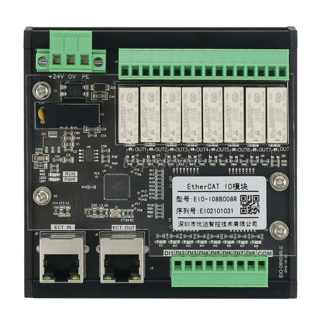 EIO-I8BO8R IO MODULE PLC Input Output Module 8DI 8DO For EtherCAT ...
