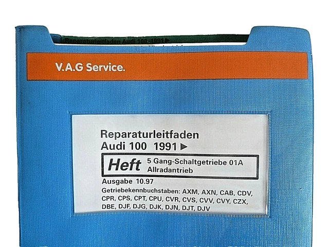 AUDI ORIGINAL REPARATURLEITFADEN 100 A6 quattro C4 5-G. Getriebe 01A ...