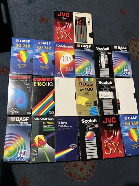 20 × REUSABLE VHS tapes. With TV Content from 80 /90s Onwards Mixed ...