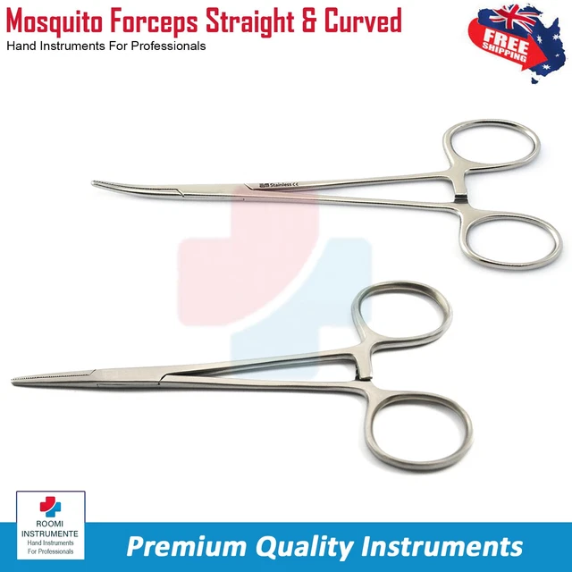 STRAIGHT & CURVED Mosquito Forceps Hemostatic Artery Clamps Locking Pliers Lab $11.75 - PicClick AU