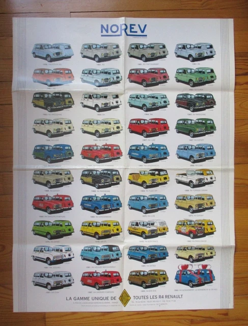 GRAND POSTER CATALOGUE Norev Collection Renault 4L R4 Annees 90 EUR 8 ...