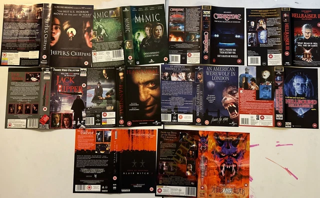 HORROR BUNDLE VHS Video Tape Sleeves /covers X10 Blair Witch, Mimic ...