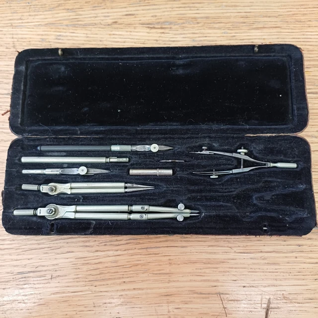 ANTIQUE RIEFLER DRAFTING Tools Set Original Box German Quality See ...