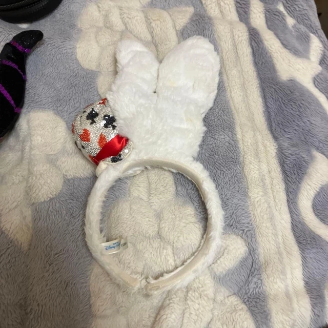 DISNEY ALICE IN Wonderland Rabbit Headband with Jewels, White, Disney ...